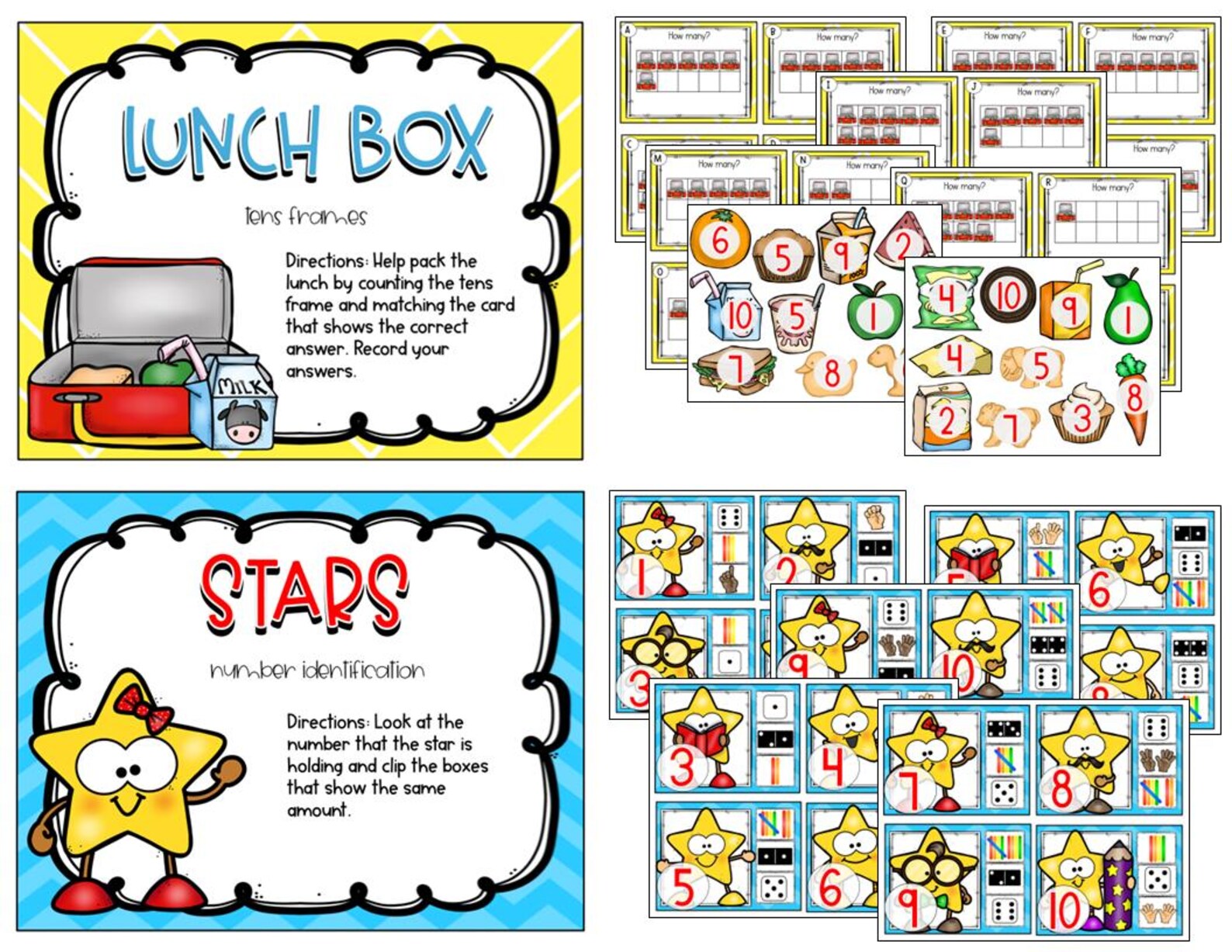 Kindergarten Math Literacy ELA Task Boxes 16 Centers Back to School ...