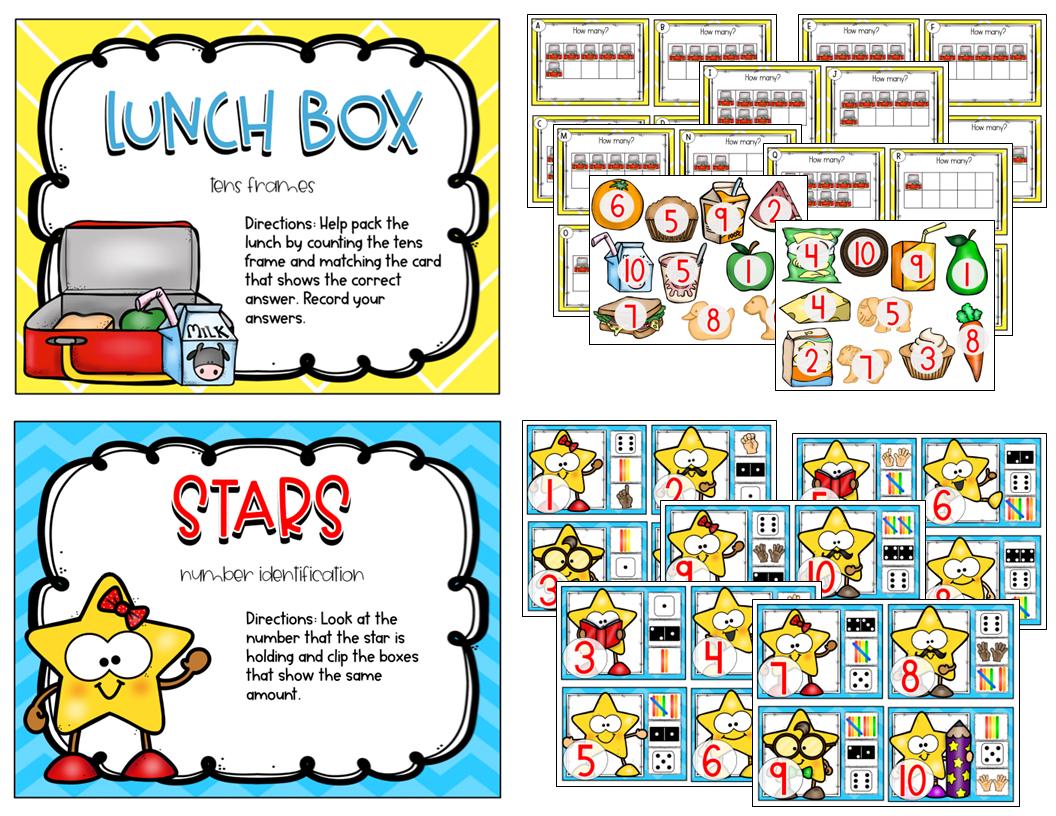 Kindergarten Math Literacy ELA Task Boxes 16 Centers Back to School ...