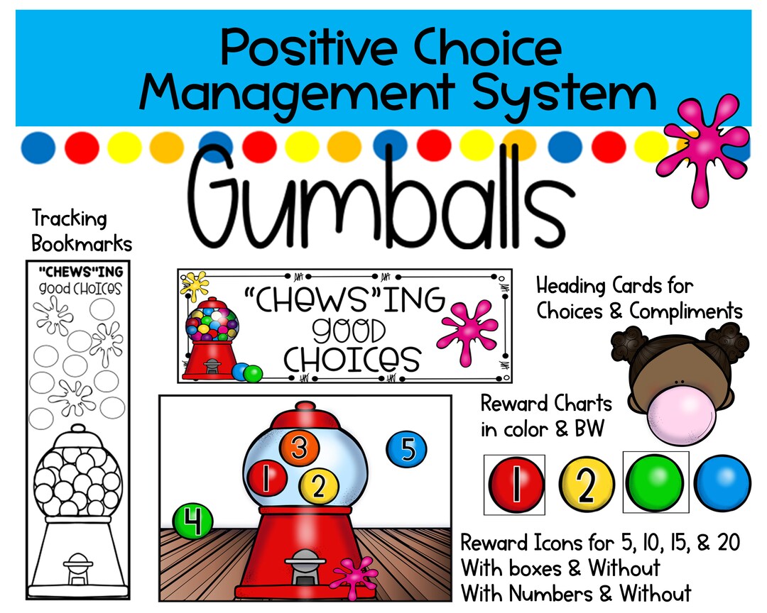 Bubble Gum Behavior Incentive Chart: Classroom Reward System (PDF ...