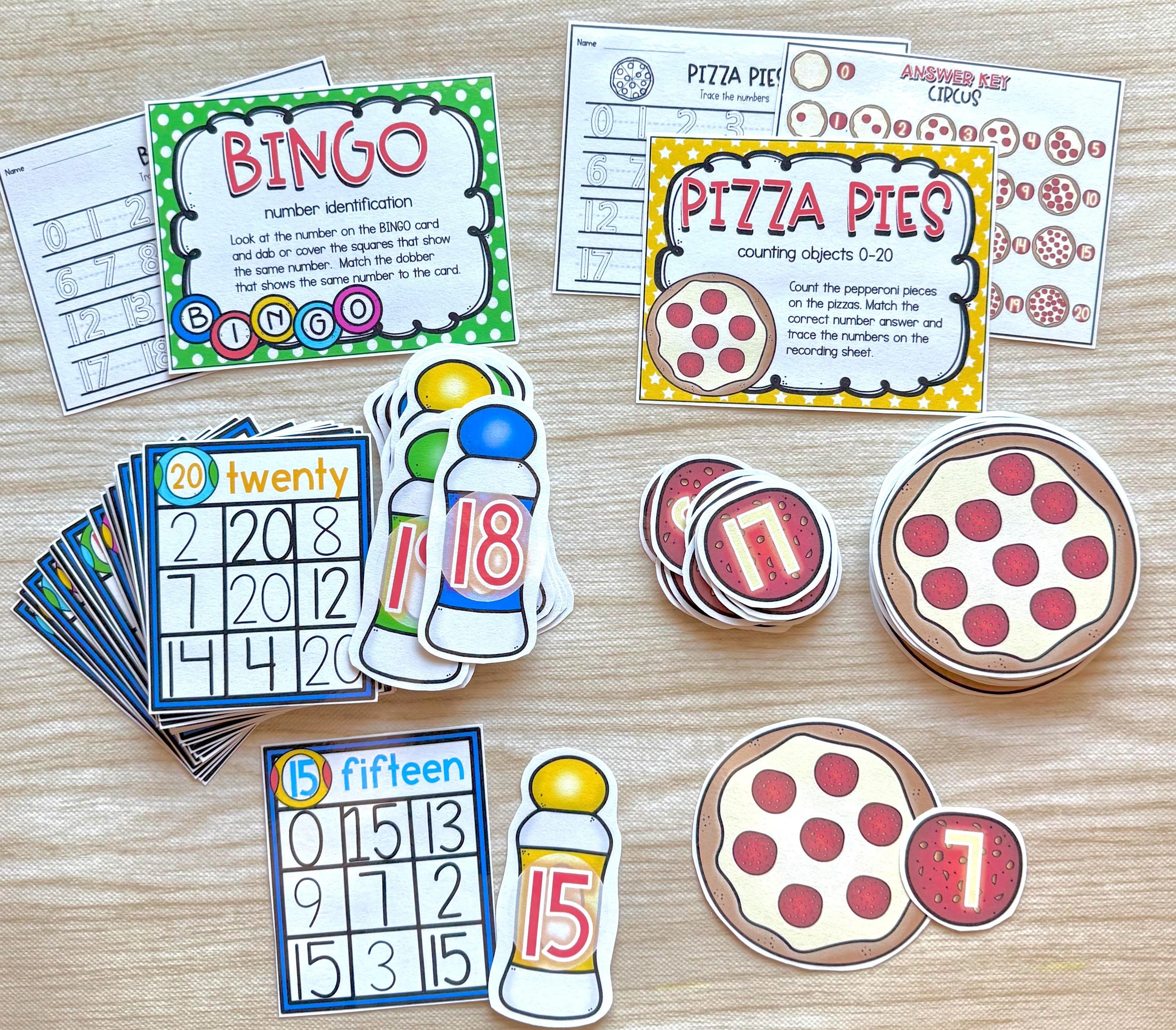 Kindergarten Math Task Box Centers & Learning Activities Counting ...