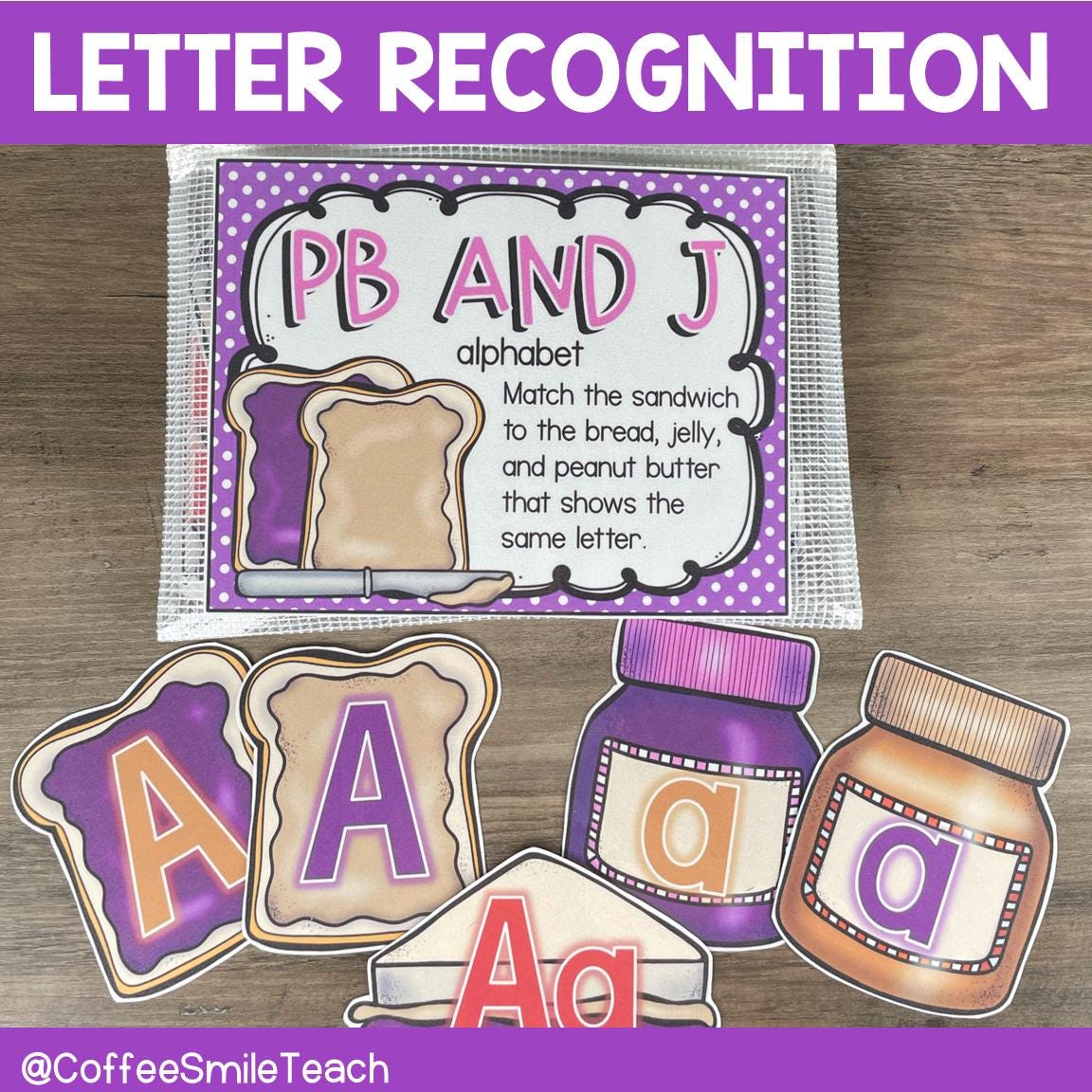 PB&J Alphabet Matching Game: Montessori Letter Recognition Center - Etsy