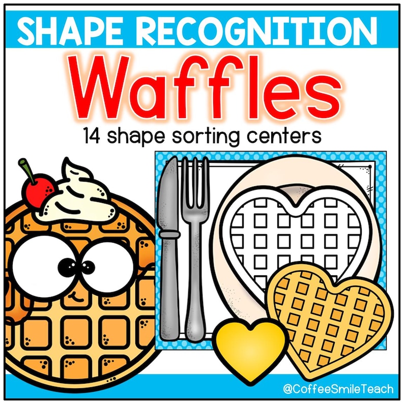 Shape Sorting Waffle Themed Center for Preschool Early Childhood ...