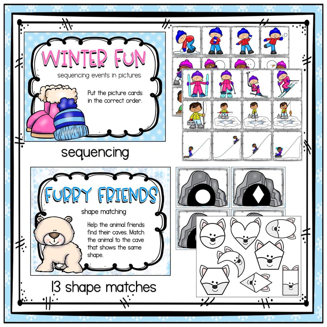 Prek Preschool Winter Themed Task Box Centers January Hands on ...