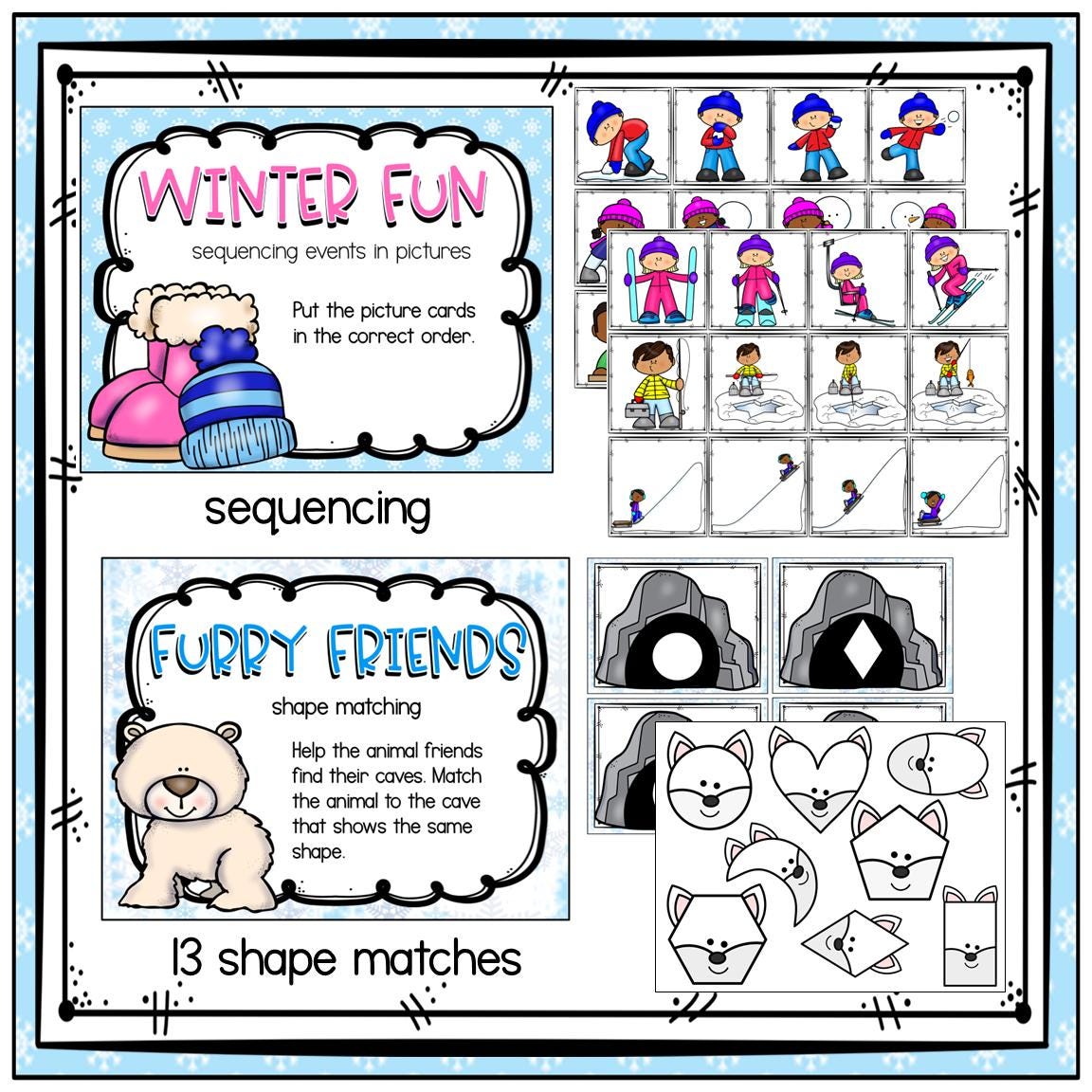 Prek Preschool Winter Themed Task Box Centers January Hands on ...