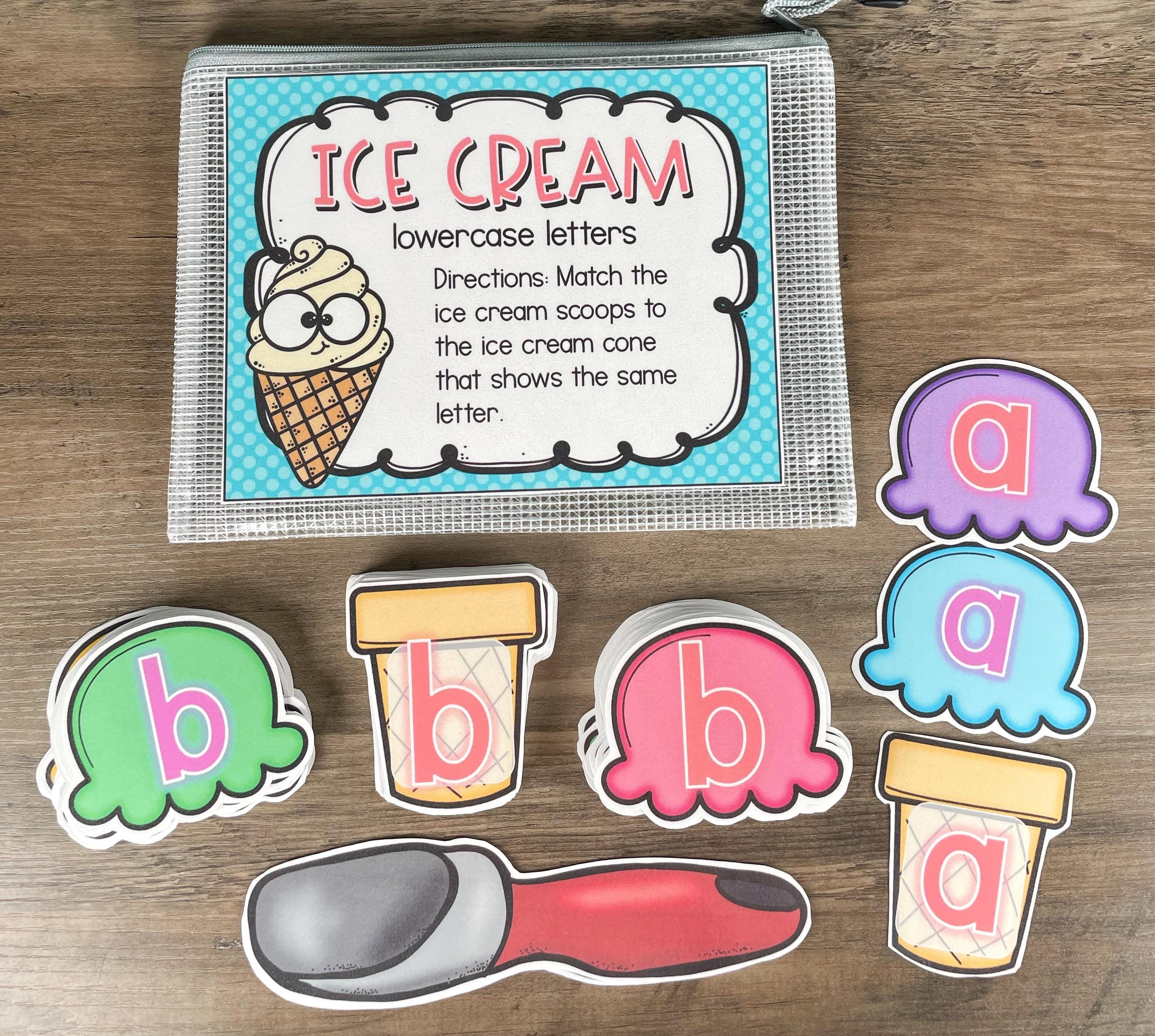 Ice Cream Letter Matching Game: Montessori Alphabet Task Box - Etsy