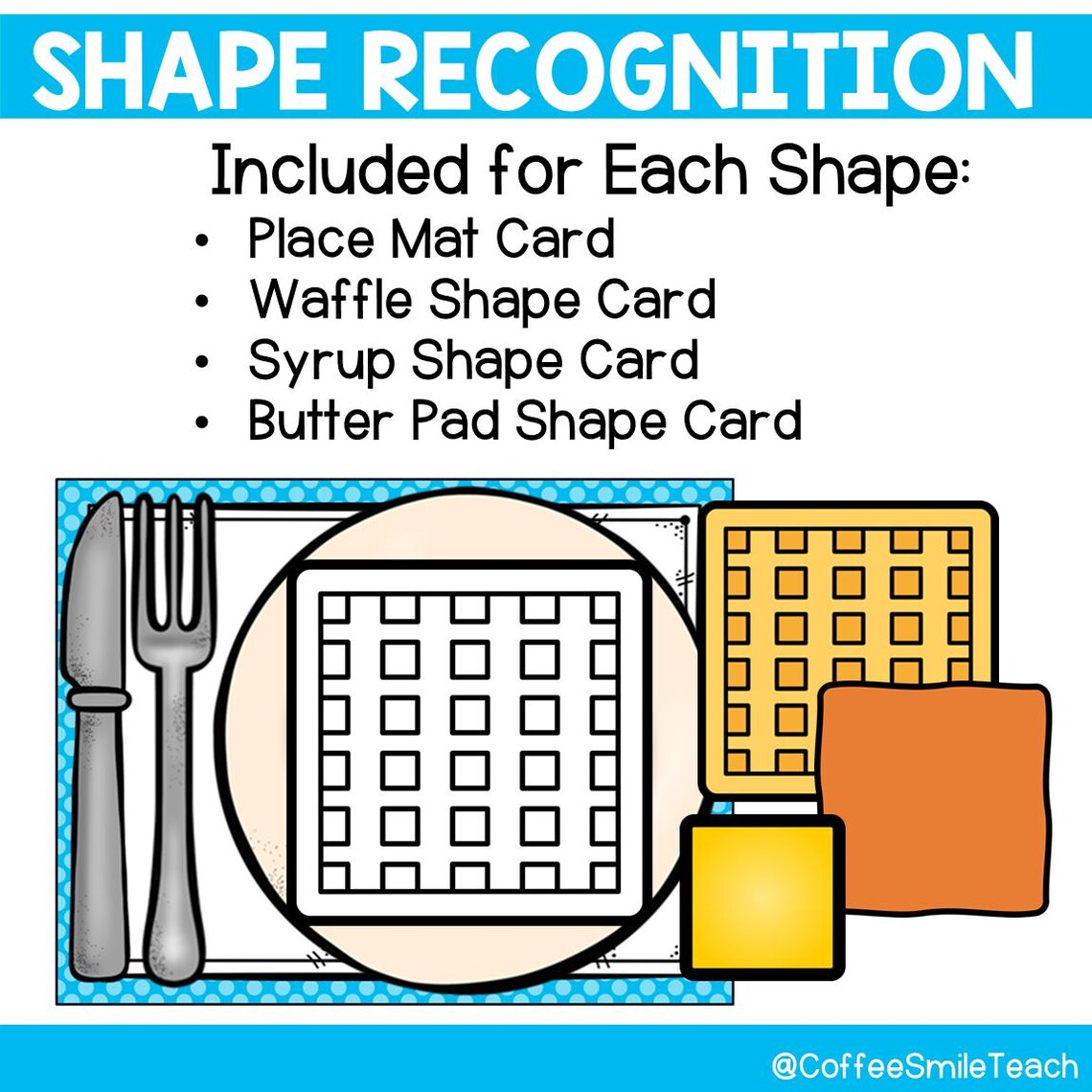 Shape Sorting Waffle Themed Center for Preschool Early Childhood ...
