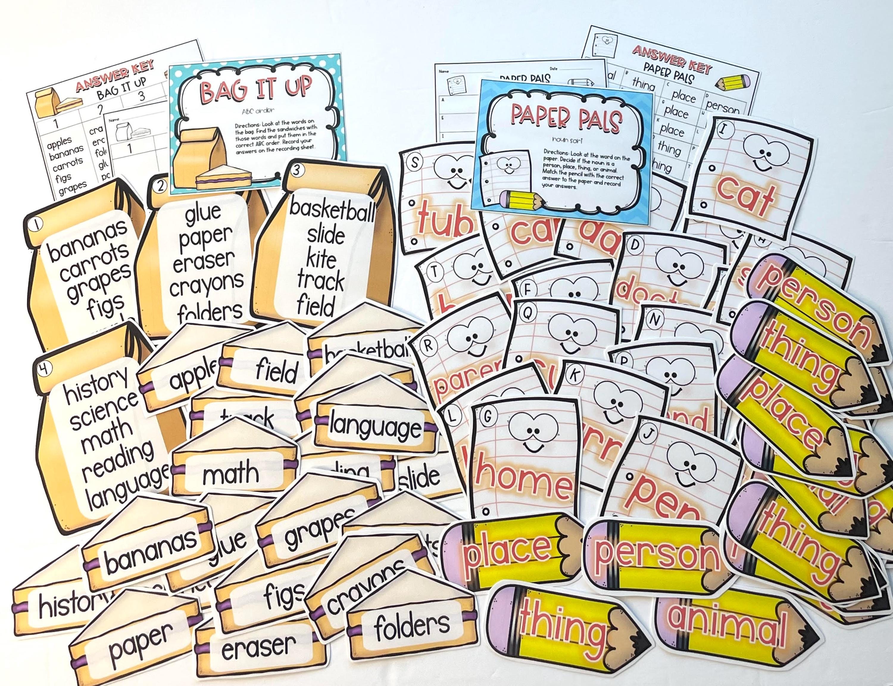 2nd Grade Back to School Math & Literacy Task Boxes Centers Classroom ...