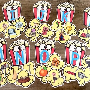 Beginning Sound Activity Popcorn Themed Alphabet Literacy Center Task ...