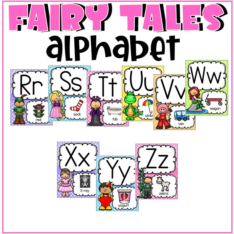 Fairy Tale Themed Alphabet Posters for Classroom Decor Homeschool ...