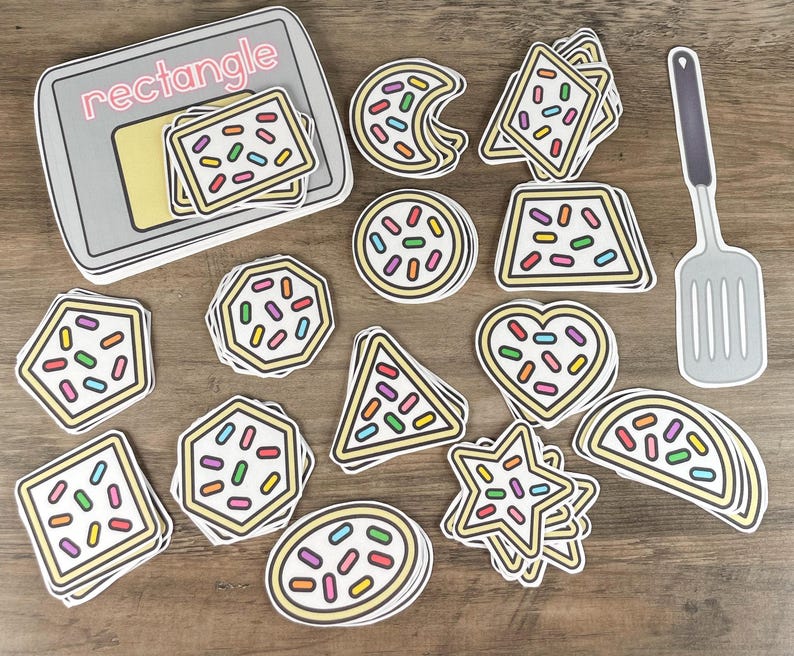 Sprinkled Cookie Shape Sorting: Montessori Math Center - Etsy