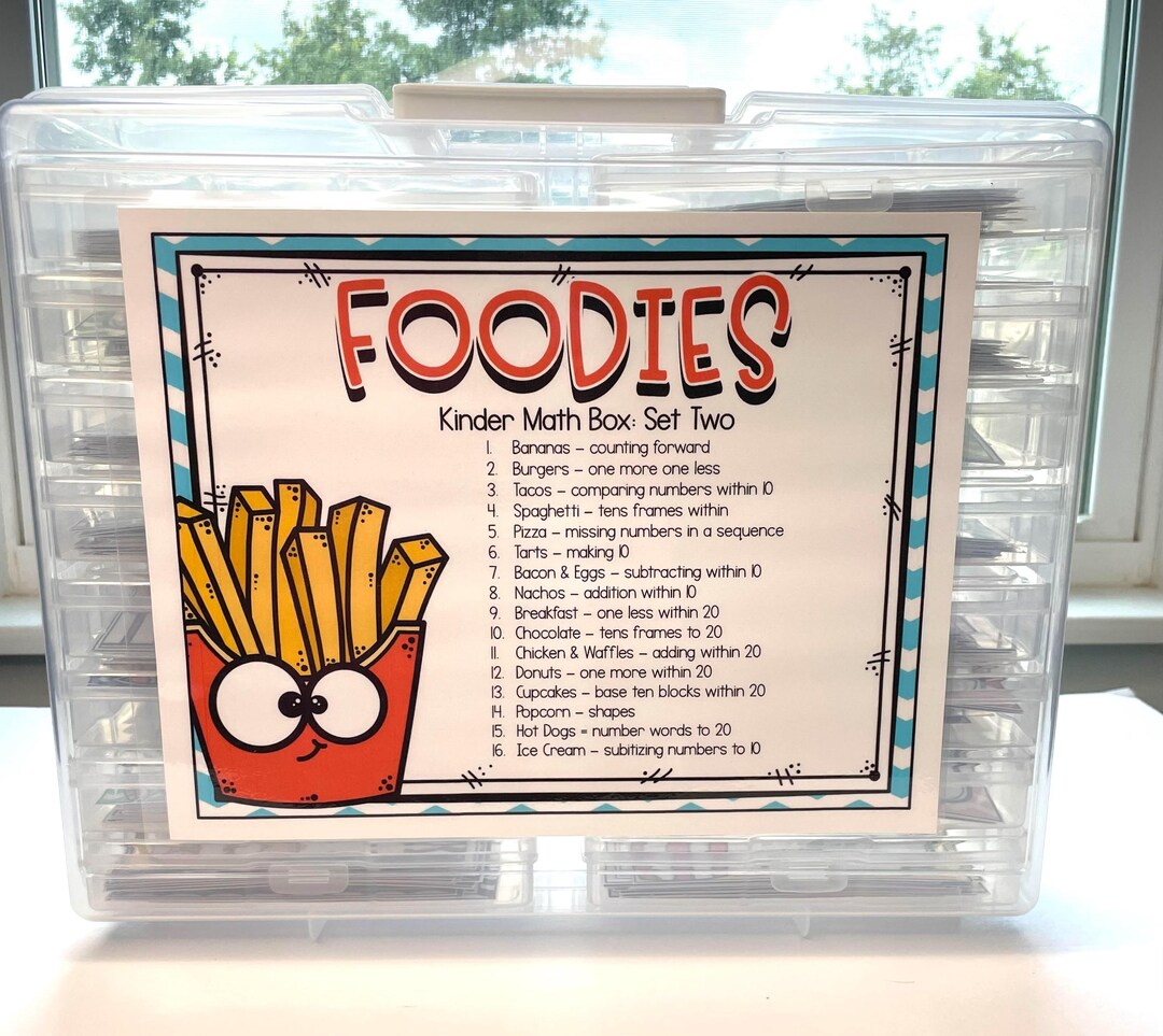 Kindergarten Foodies Themed Math Box Centers 16 Math Activities in ...