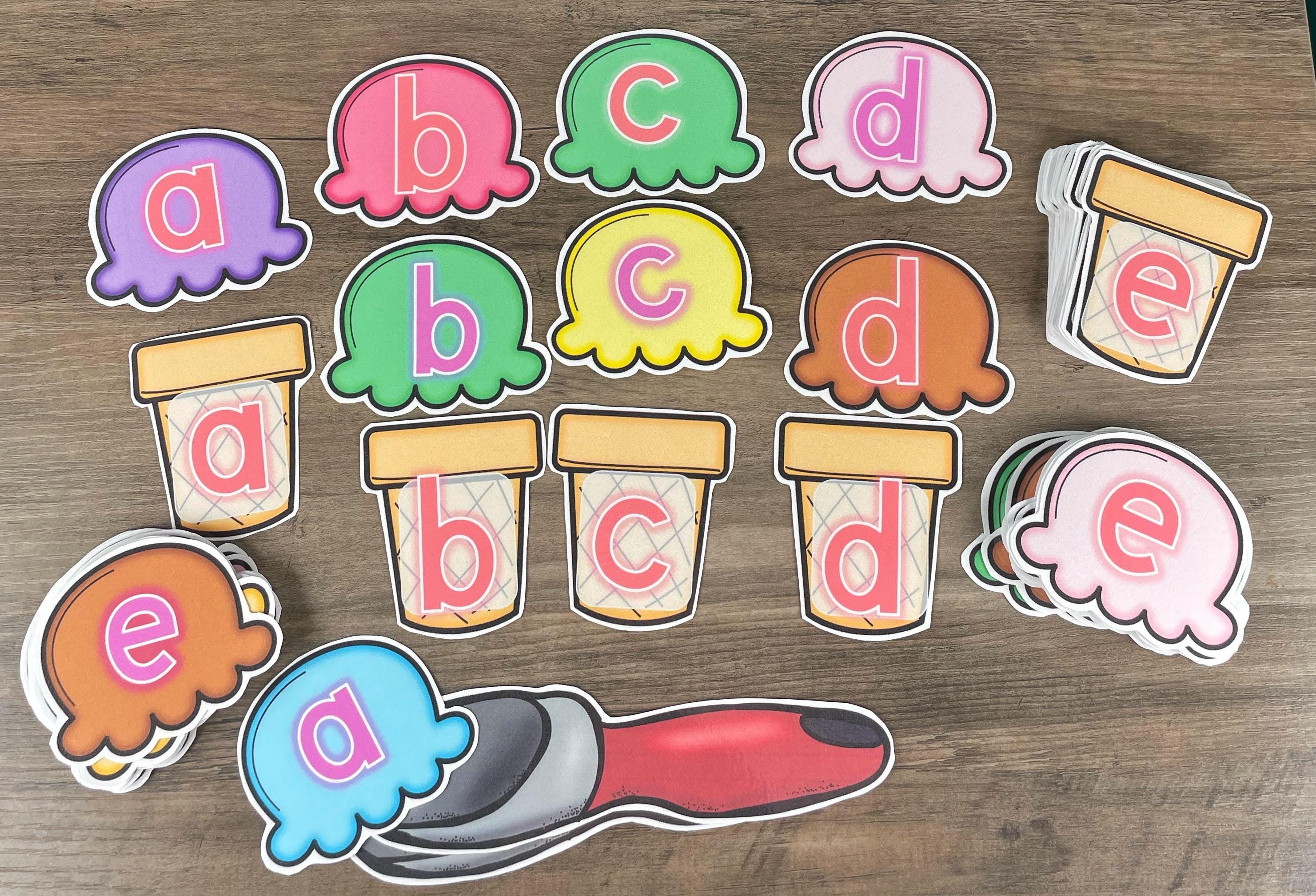 Ice Cream Letter Matching Game: Montessori Alphabet Task Box - Etsy
