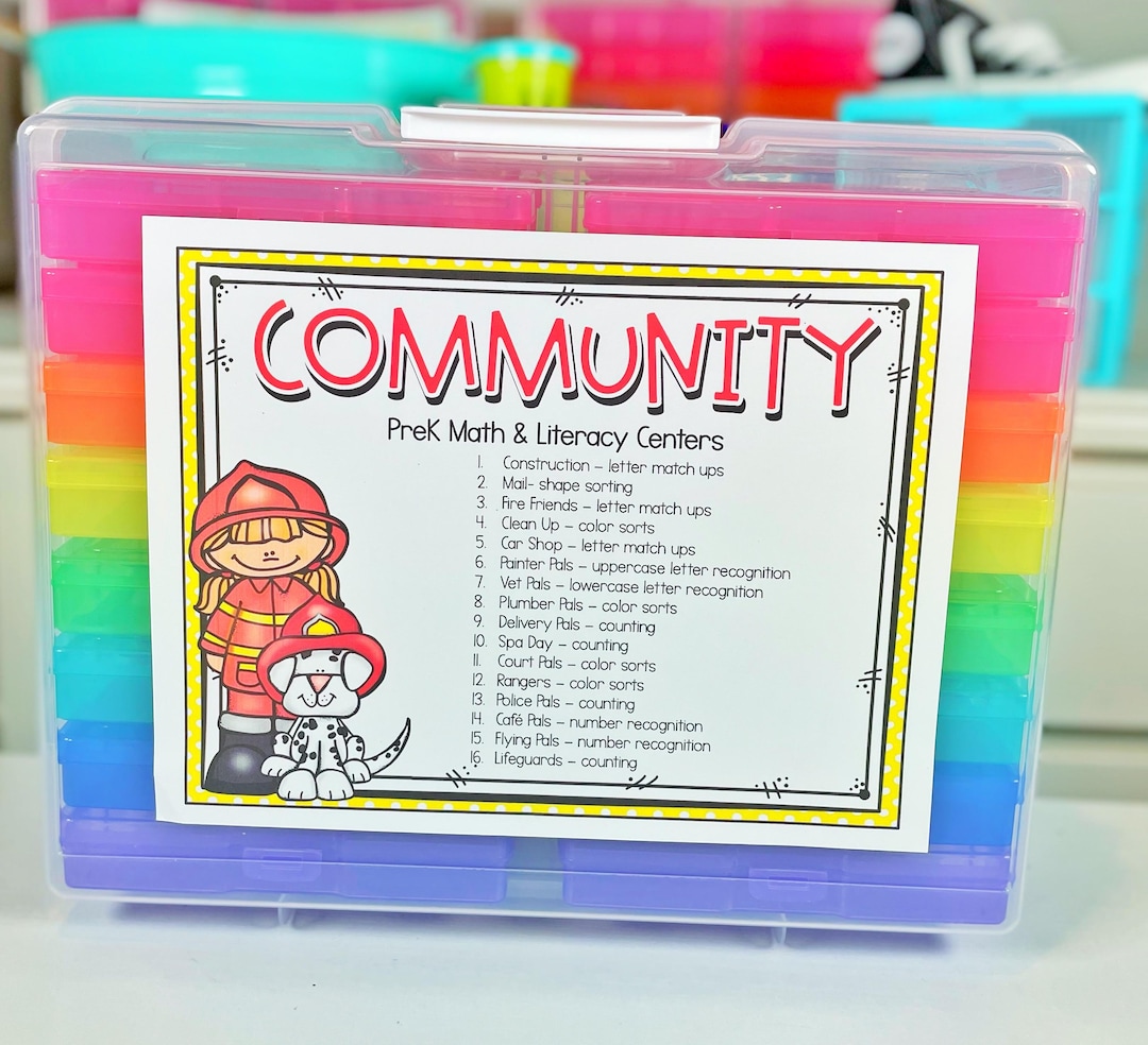 Preschool Community Helpers Activity Box: Math & Literacy Learning ...