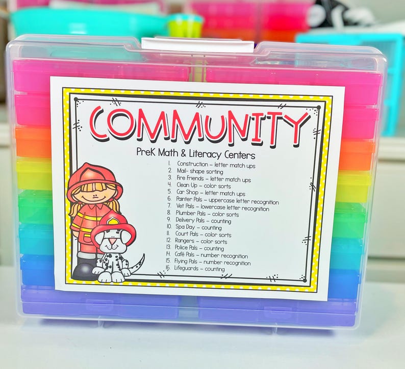 Preschool Community Helpers Activity Box: Math & Literacy Learning ...