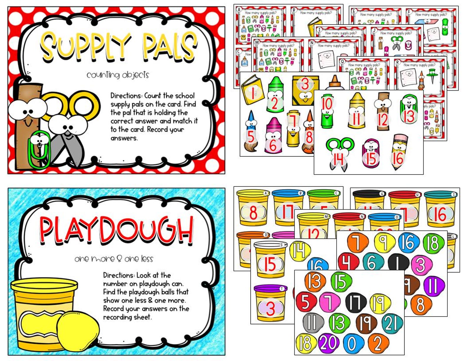 Kindergarten Math Literacy ELA Task Boxes 16 Centers Back to School ...