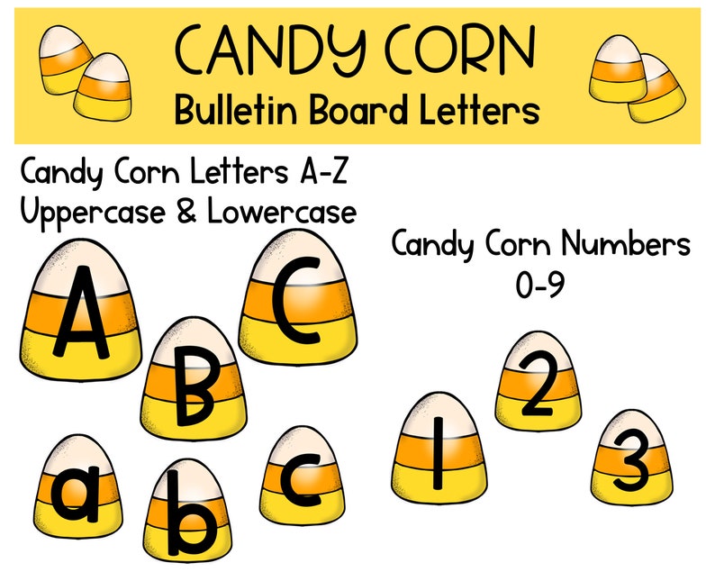 Candy Corn Themed Bulletin Board Letters Halloween Bulletin Board ...
