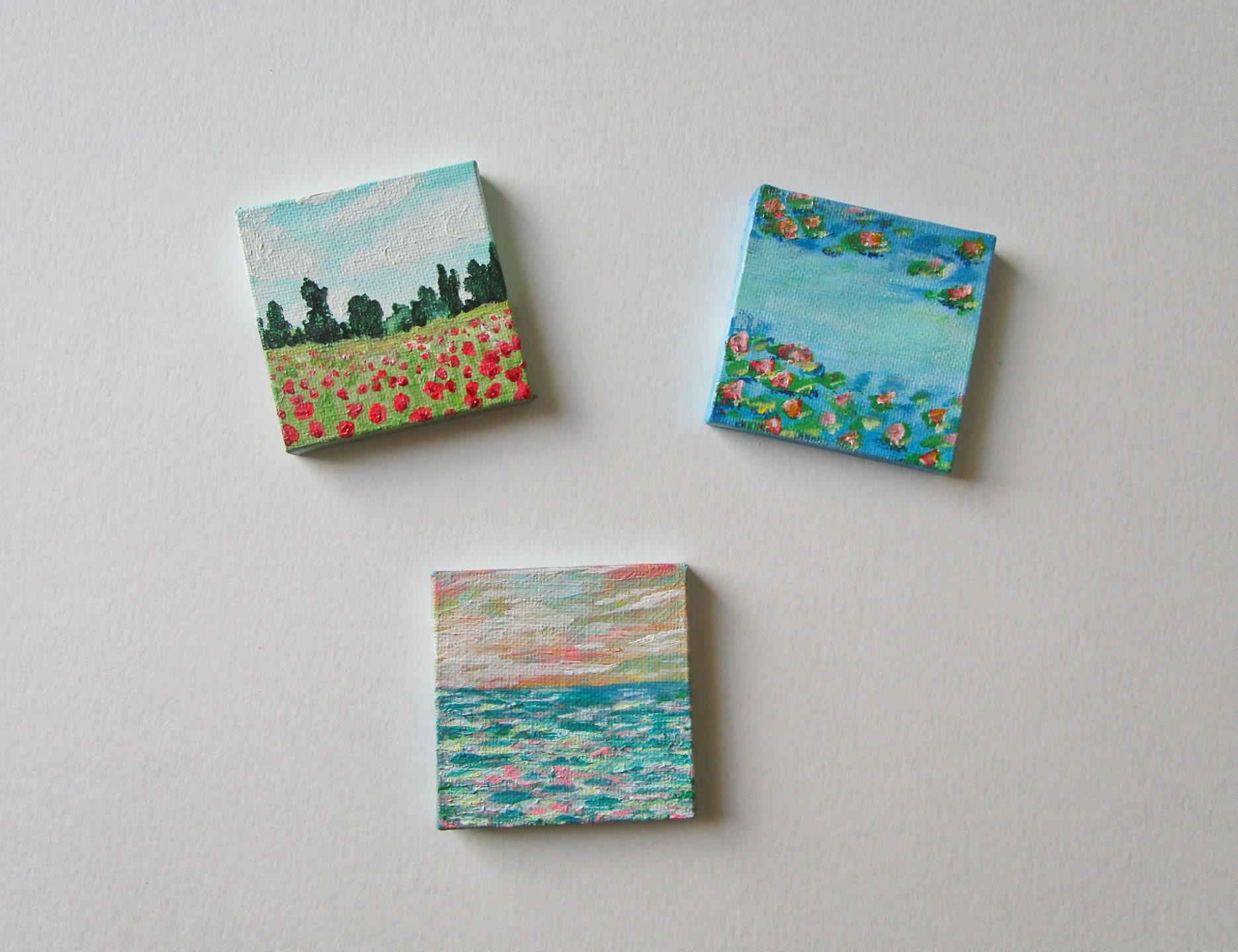 Mini Monet Series - Monet-inspired Mini Canvas Acrylic Paintings - Etsy