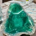 Handmade Emerald Green Shell and Diamonte Edged Sculpture Table ...