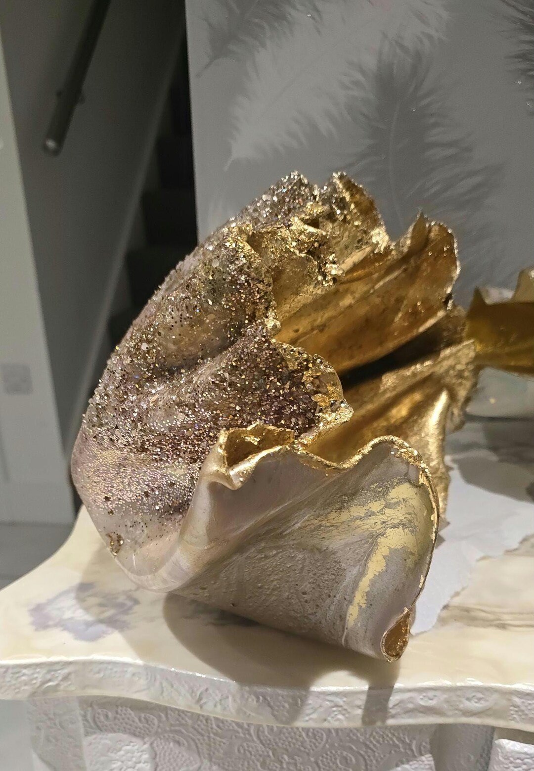 Medium Handmade Clam Shell Pink and Shell Pink With Clear Candle ...