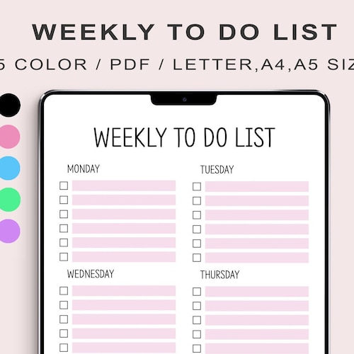 Editable Weekly Planner - Etsy