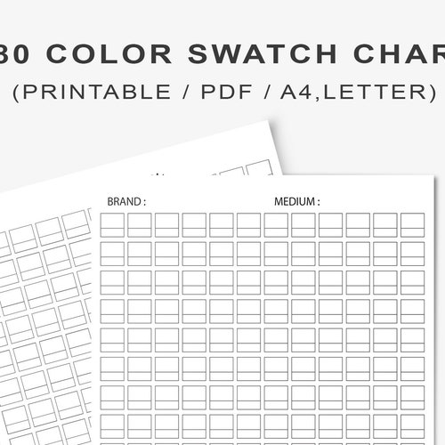180 Color Swatch Chart Digital Printable 180 Color Swatch - Etsy