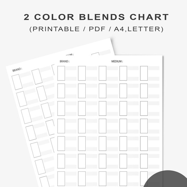 2 Color Blends Chart - Etsy