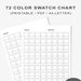 48 Color Swatch Chart Digital Printable, 48 Color Swatch Chart Template ...