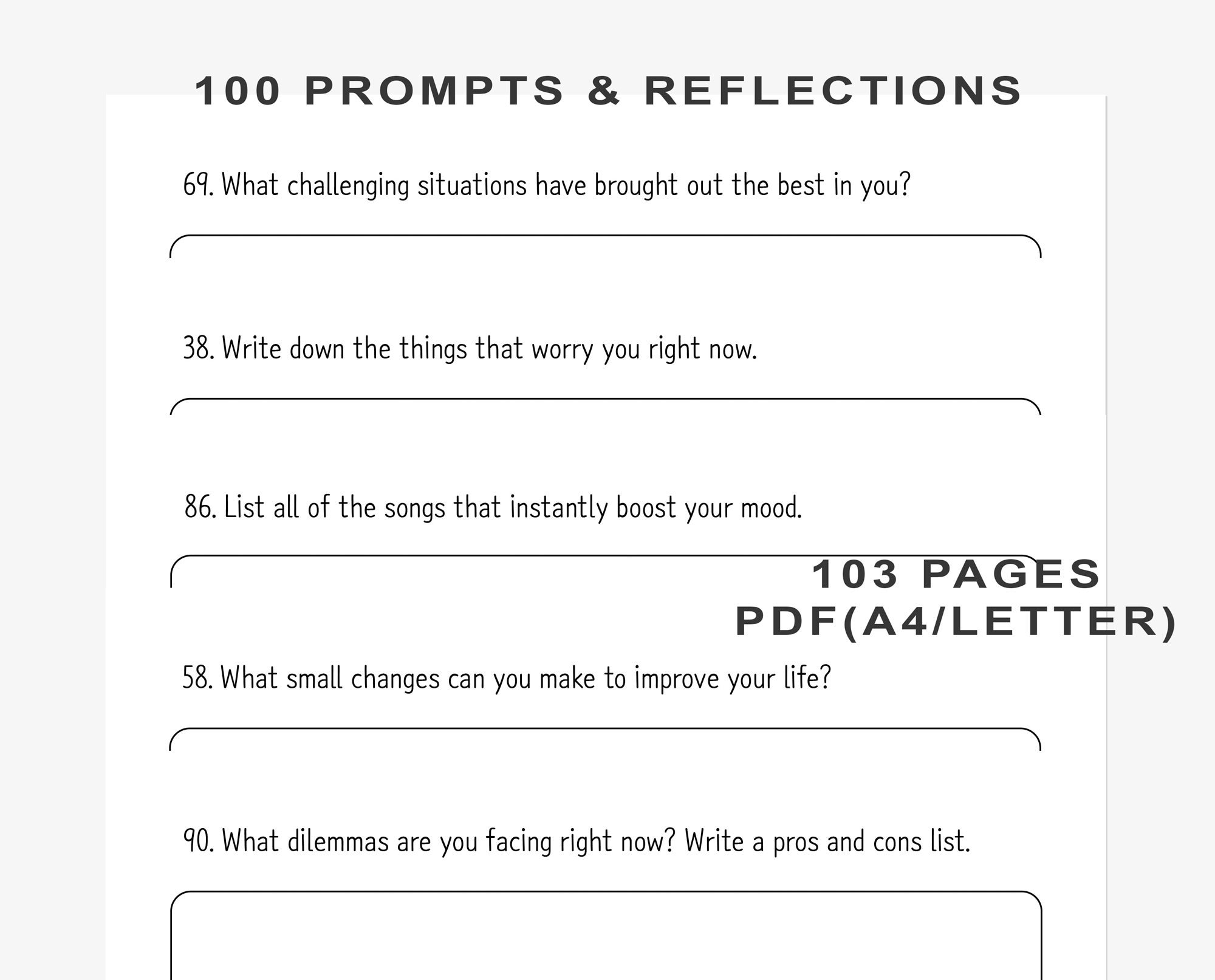 100 DAYS of Journal Prompts for Self Discovery, Shadow Work Anxiety ...