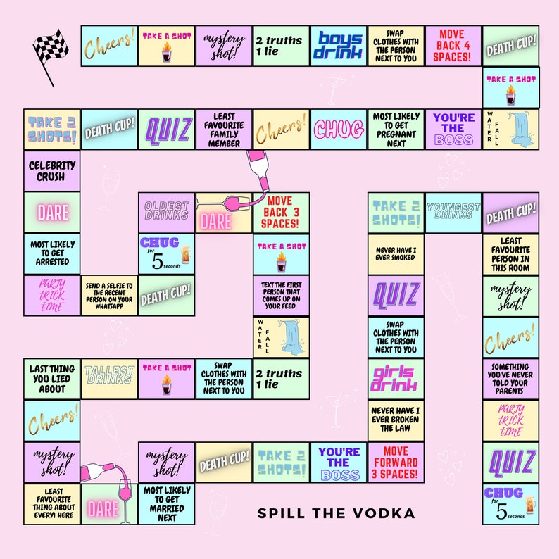 Drinking Board Game Spill the Vodka | Etsy