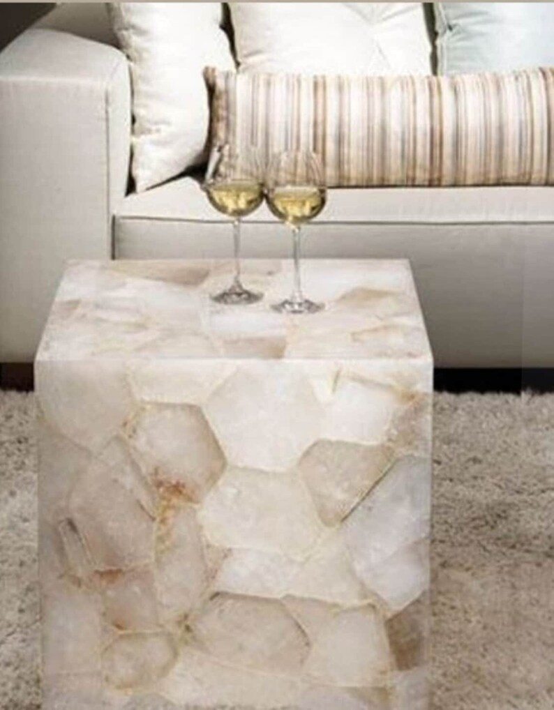 Crystal Quartz Coffee Table,gemstone Side Table and Coffee Table, - Etsy