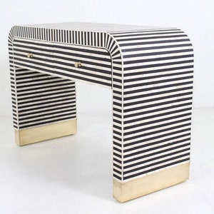 Bone Inlay Waterfall 2 Drawers Console Table Black Bone Inlay - Etsy