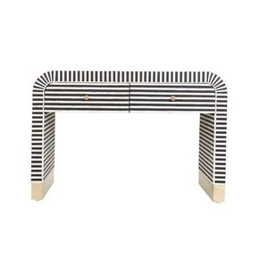 Bone Inlay Waterfall 2 Drawers Console Table Black Bone Inlay - Etsy