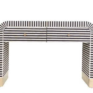 Bone Inlay Waterfall 2 Drawers Console Table Black Bone Inlay - Etsy