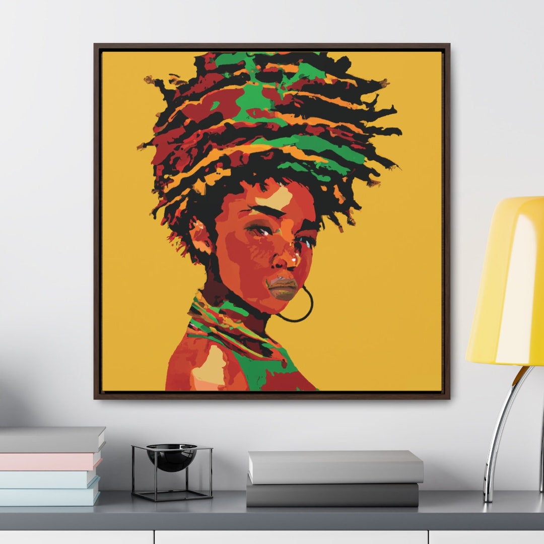 Rasta Queen Framed Canvas, Rastafarian Home Decor, Reggae Royalty ...