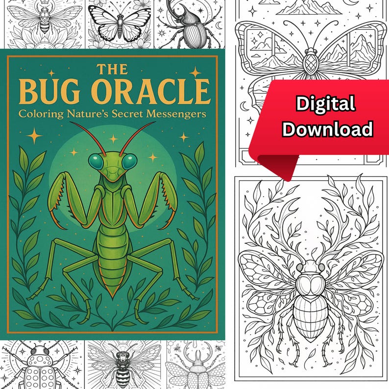 Bug Oracle Coloring Book – Nature's Messengers, 20 Pages (digital ...