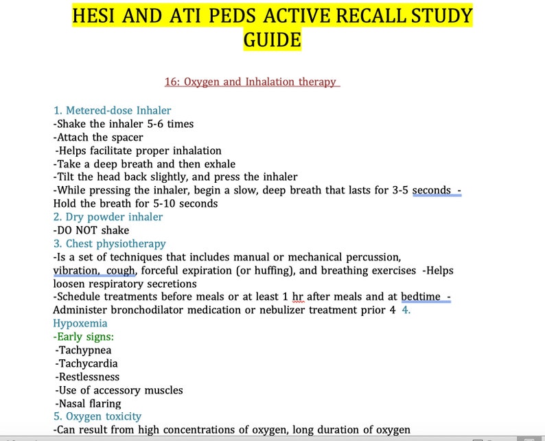 Pediatric Nursing Exam Study Guide for HESI and ATI - Etsy