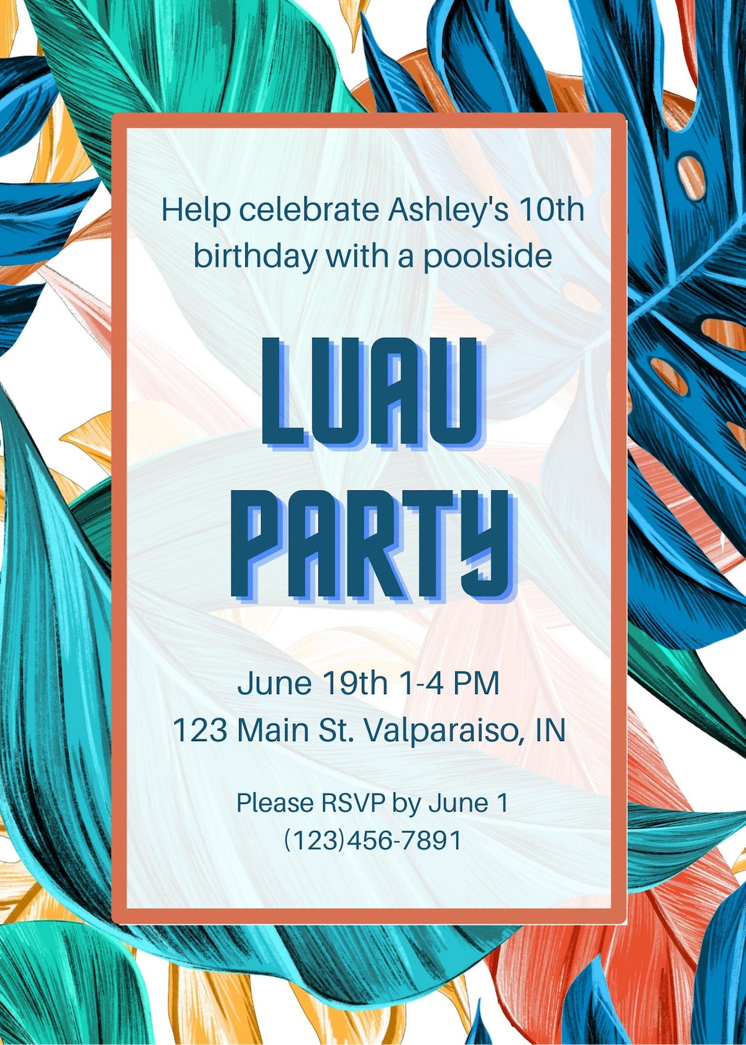 Luau Invite - Etsy
