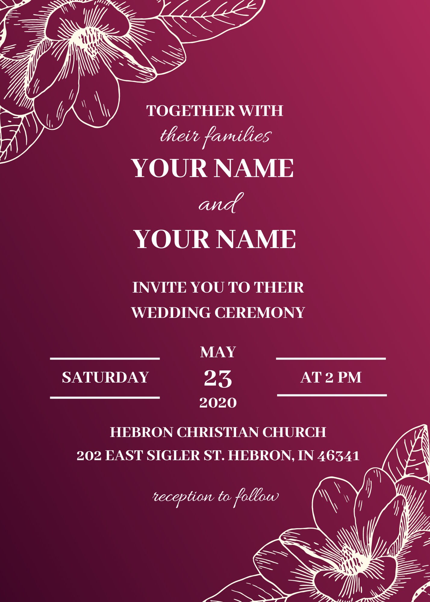 Any Color - Floral Wedding Invite - Etsy