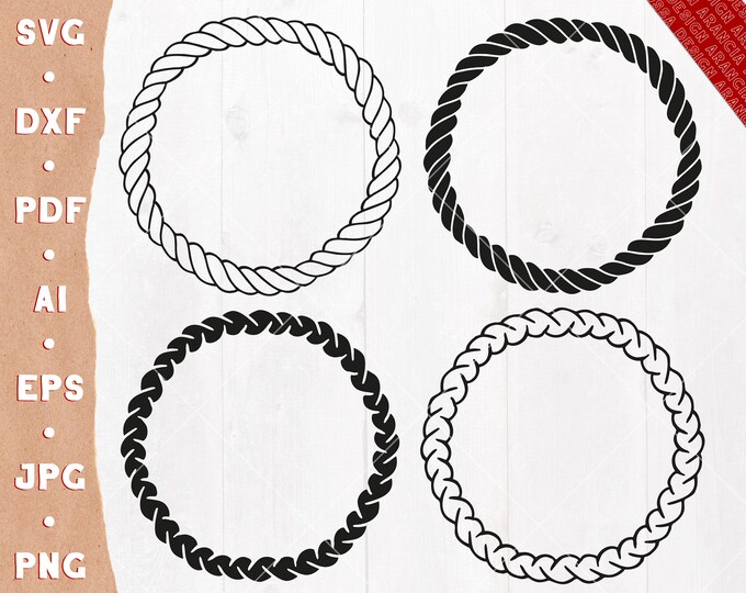 Rope Frame SVG, Cruise Svg Files, Rope Circle Svg, Nautical Monogram ...