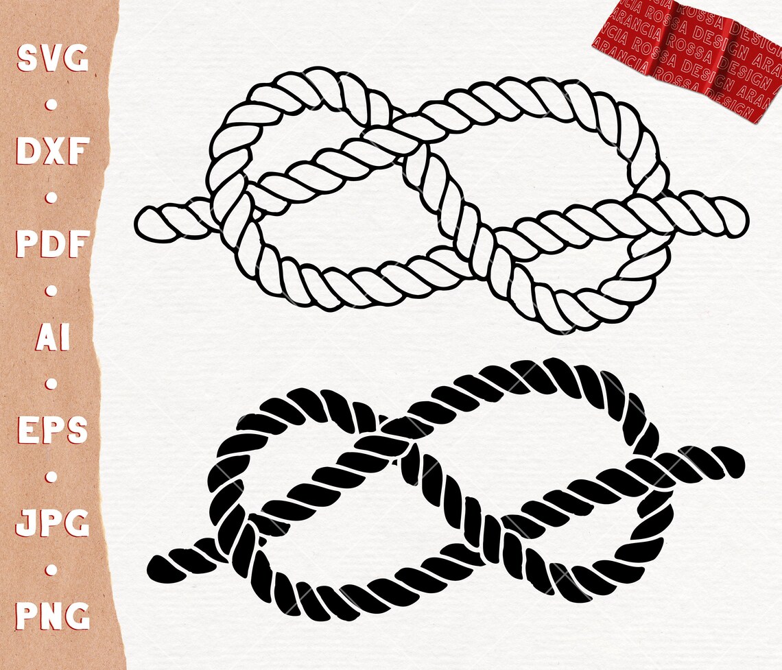 Nautical Rope Knot SVG Cut File, DXF PNG Eps, Marine Rope Knot Svg ...
