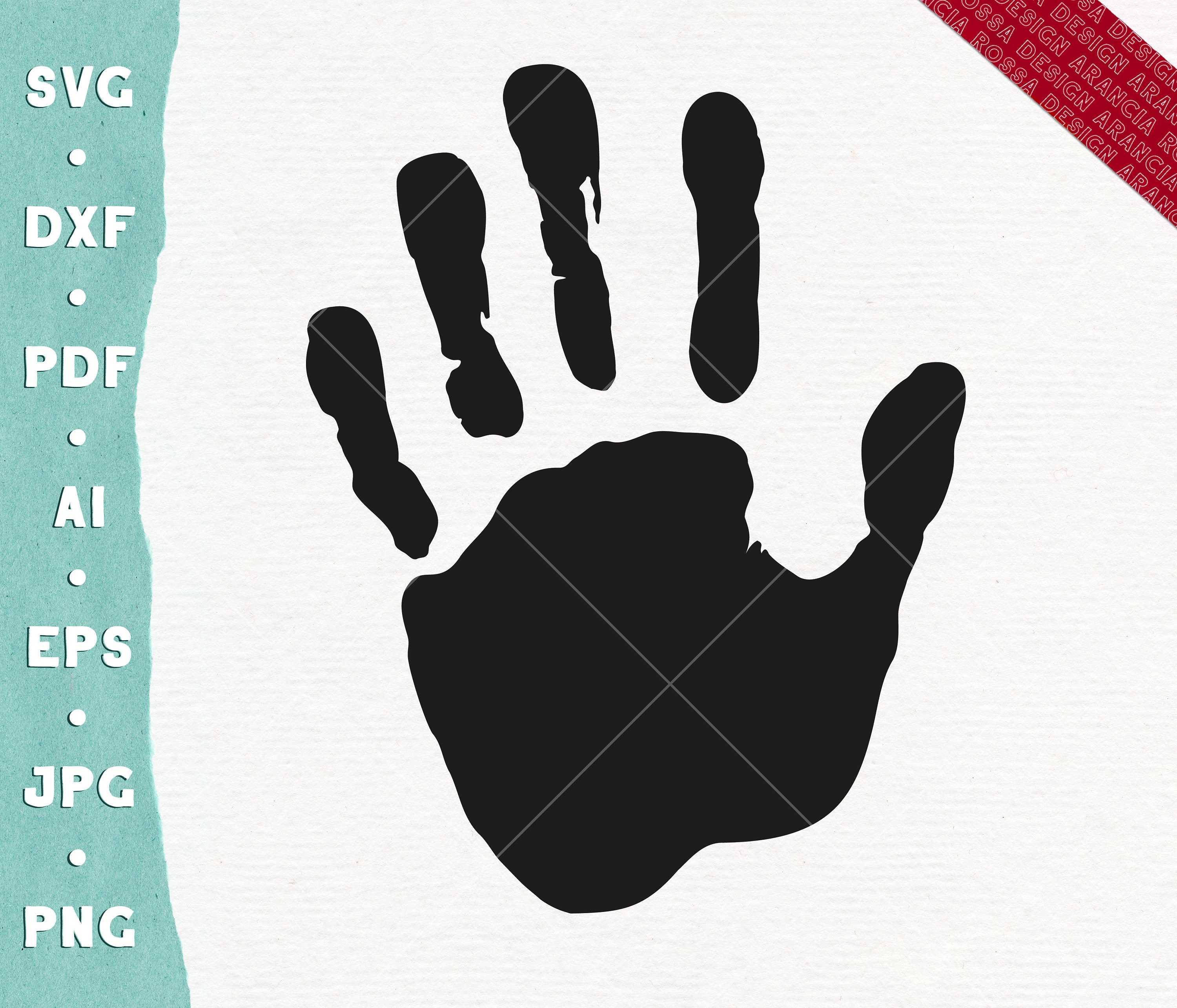 Handprint SVG, Hand Palm SVG Dxf Png Eps, Hand Svg, SVG Files for ...
