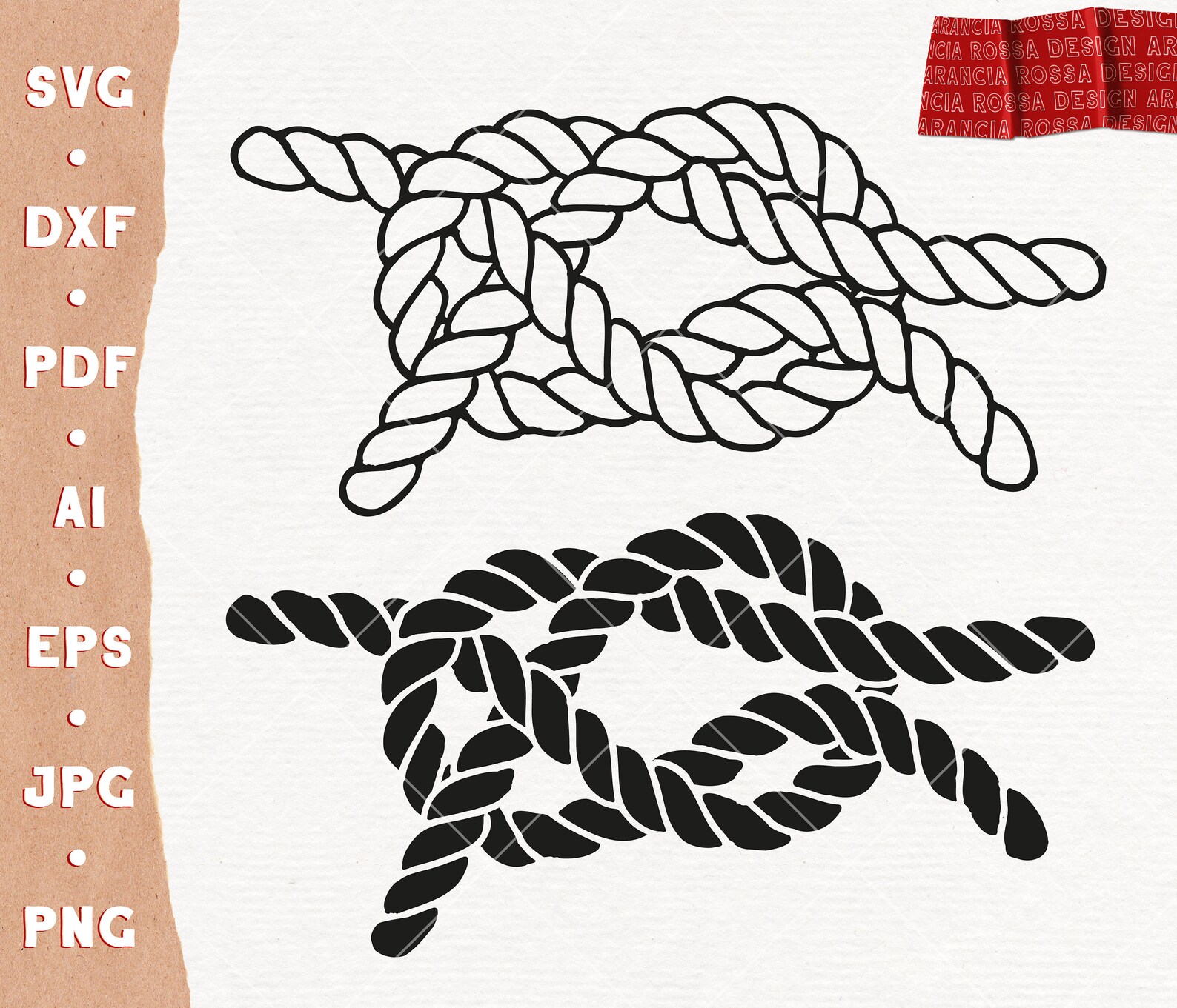 Rope Knot SVG Cut File, Sheet Bend Knot, Nautical Rope Svg DXF PNG Eps ...