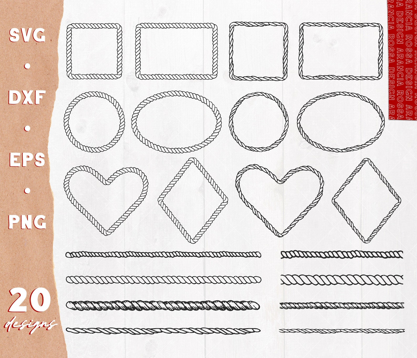 Rope Frame SVG Bundle, Rope Oval Svg, Rope Square SVG, Rope Heart Svg ...