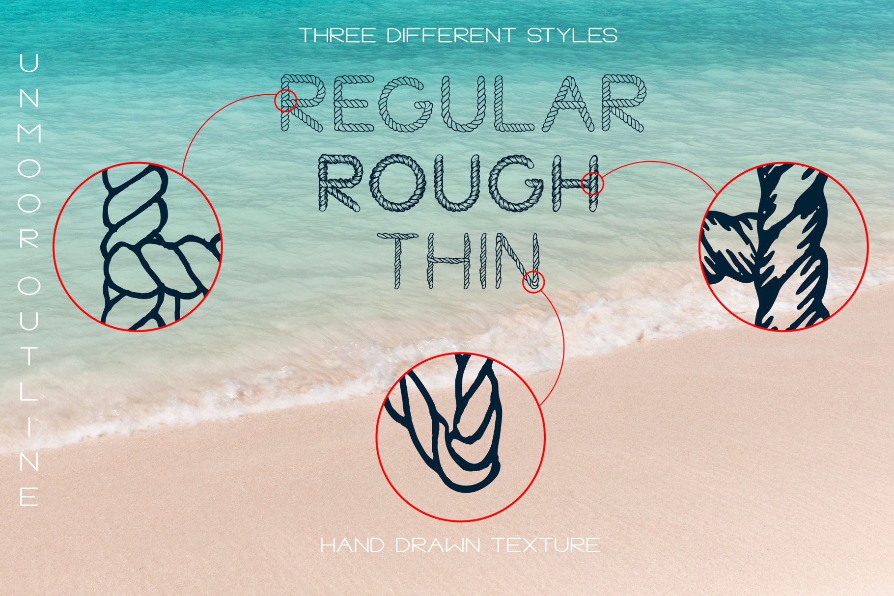 Unmoor Outline Rope Font, Rope Font SVG, Rope Alphabet SVG, Cricut ...