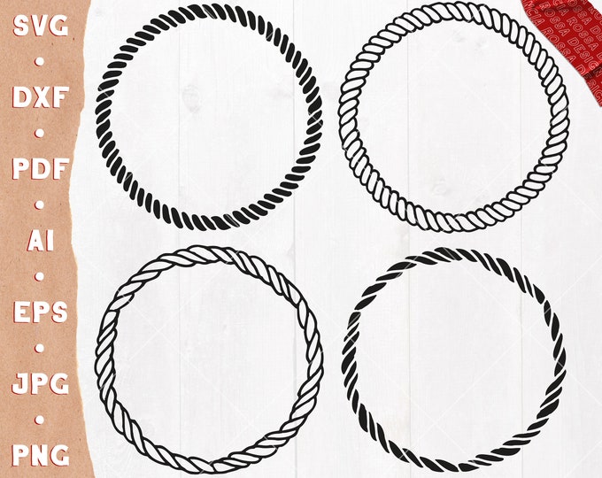 Rope Frame SVG, Cruise Svg Files, Rope Circle Svg, Nautical Monogram ...