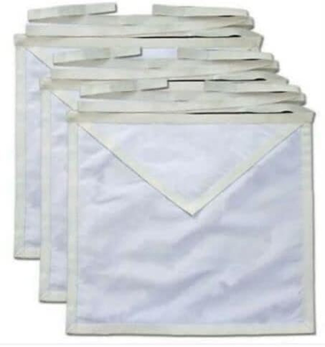 Masonic Regalia Cotton Duck Cloth Candidate Apprentice Apronspack OF 12 ...