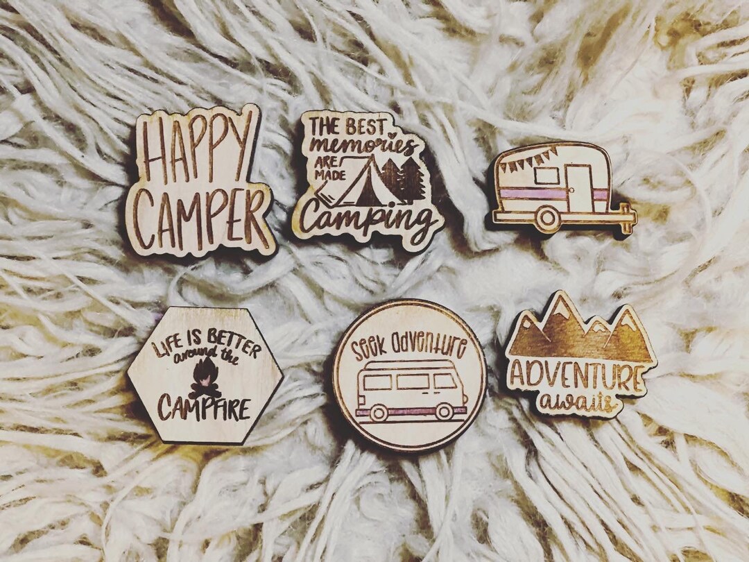 Camping Magnet Set of 6, Camp Themed Magnets Gift for Camper, Adventure ...