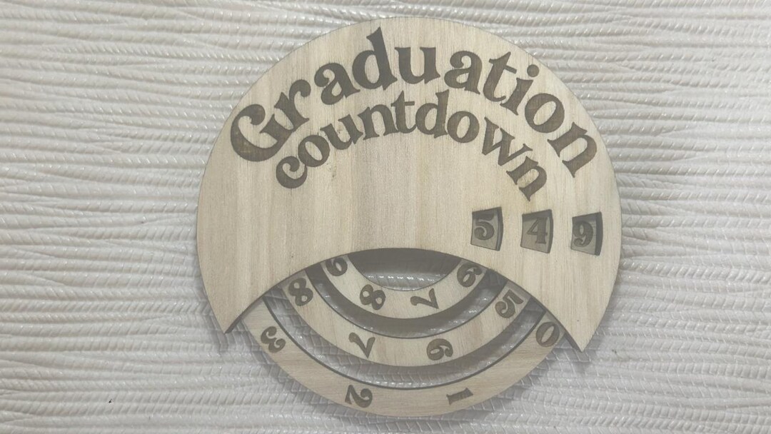 Wooden Engraved Graduation Countdown Tracker Magnet Rustic Calendar ...