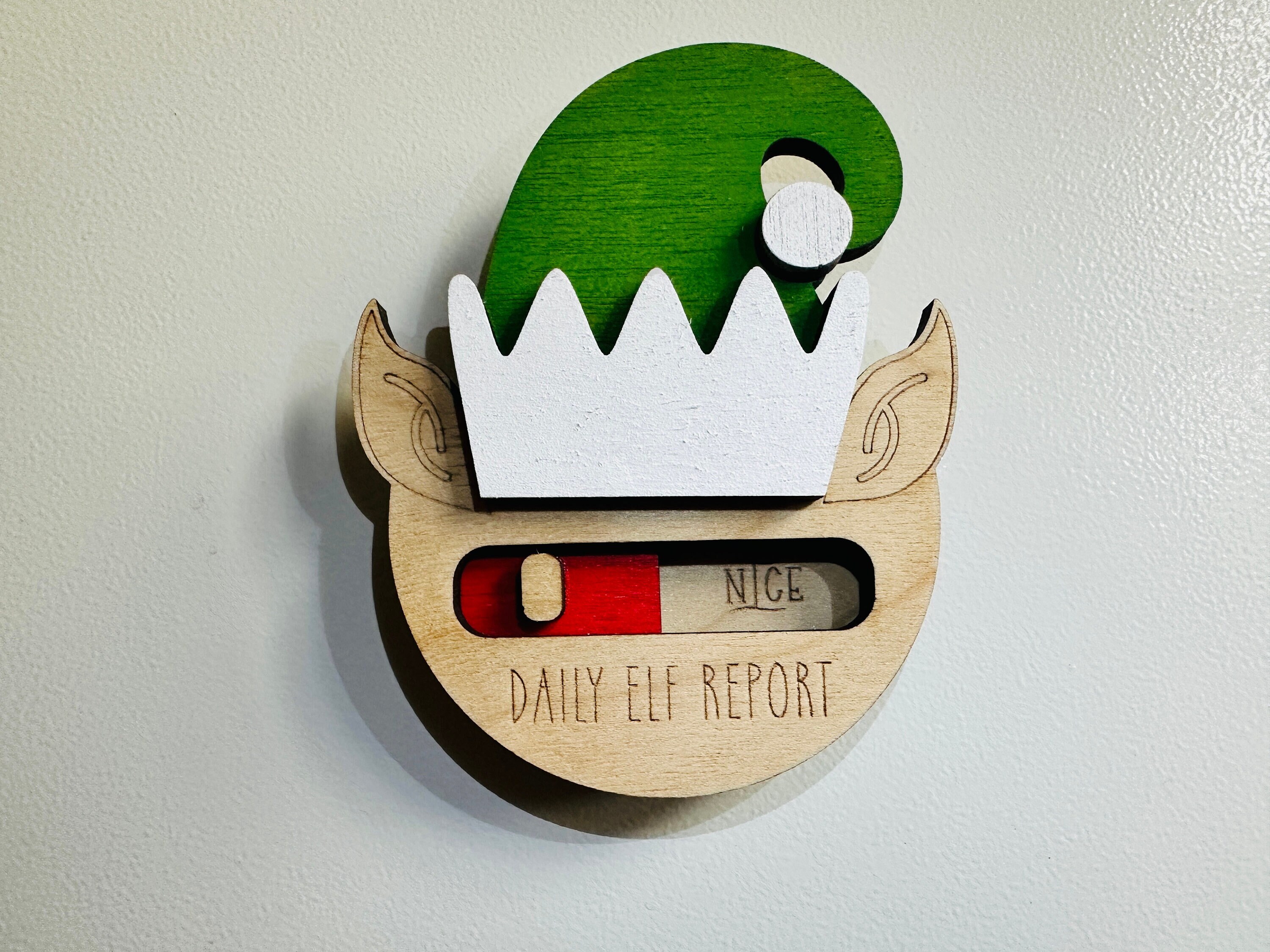 Wooden Engraved Daily Elf Report Magnet, Laser Cut Gift for Kids Around ...