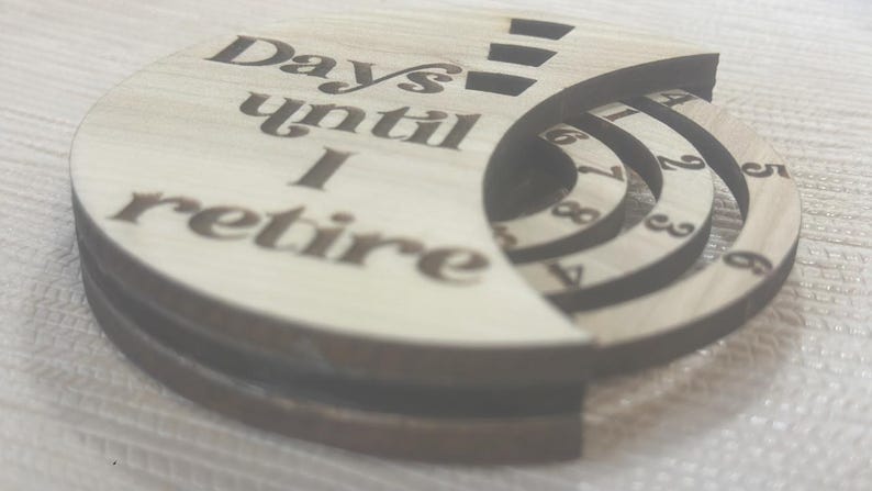 Days Until I Retire Countdown Tracker | Wooden Calendar Retirement Gift ...